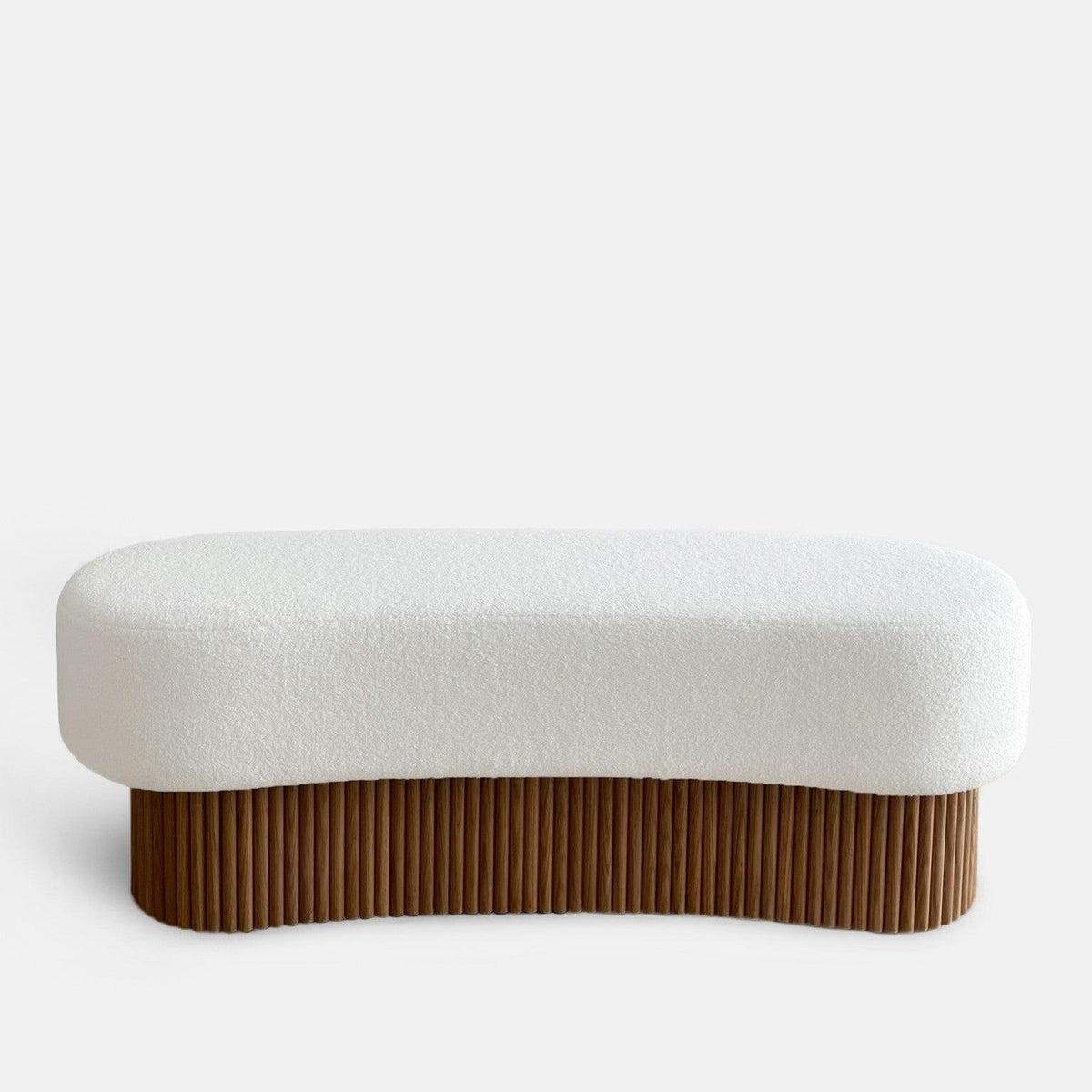Wood Bench Bouclé | Home Figures