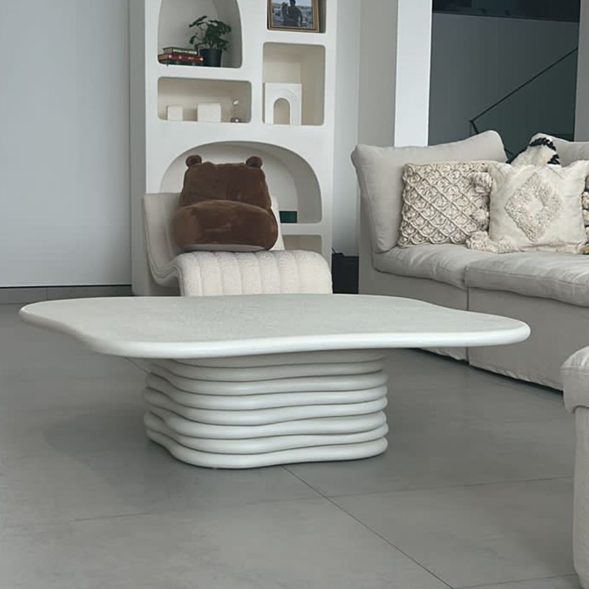 Stacked Coffee Table - Plaster Finish | Home Figures